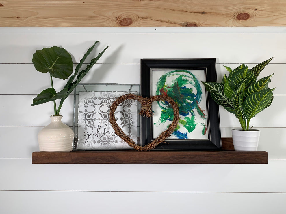 Extra-Deep Walnut Picture Ledge – Rowe Station Woodworks