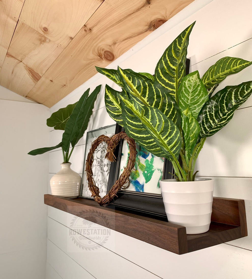 Extra-Deep Walnut Picture Ledge – Rowe Station Woodworks